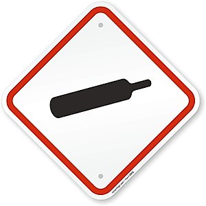SmartSign "GHS Compressed Gas Cylinder Hazard" Sign with ISO Graphic | 12" x 12" Aluminum