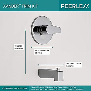 DELTA FAUCET Peerless PTT14119-BL Xander Trim Kit Tub Only, Matte Black