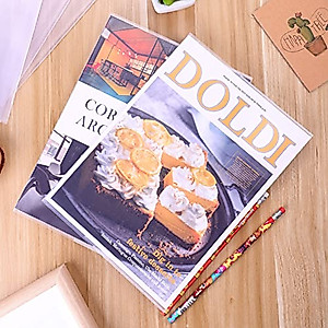 NUOBESTY 5Pcs Book Covers Sheet Protectors Plastic Clear with Adjustable Self- Adhesive Closure 16K Size for Books