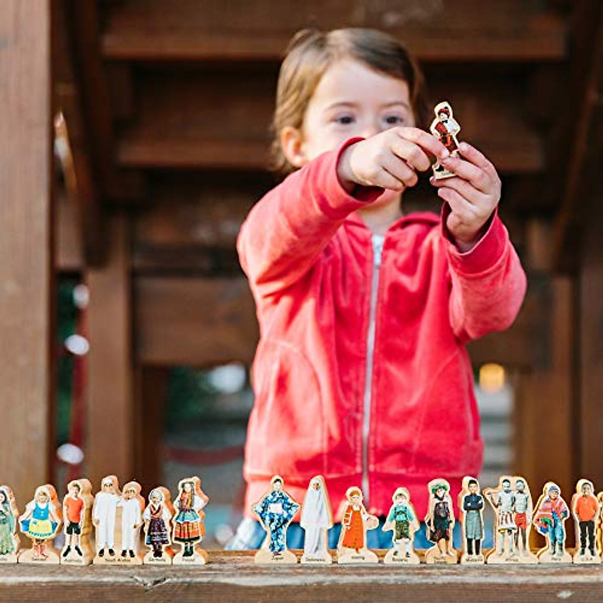 THE FRECKLED FROG People Around the World - Set of 18 - Ages 1+ - Wooden Blocks for Toddlers - Includes People from 18 Countries - Double-Sided