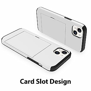 ZIYE for iPhone 13 Mini Case with Card Holder,for iPhone 13 Mini Wallet Case Anti-Scratch Dual Layer Hidden Pocket Phone Case Shockproof Cover Compatible with for iPhone 13 Mini 5G-White