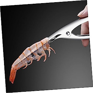 BESTonZON 1 Set Stainless Steel Shrimp Opener Lump Crab Meat Seafood Deveiner Alaskan King Crab Legs Tools for Oyster Crackers Fish Scale Remover Shrimp Line Cleaning Tools Nutcracker