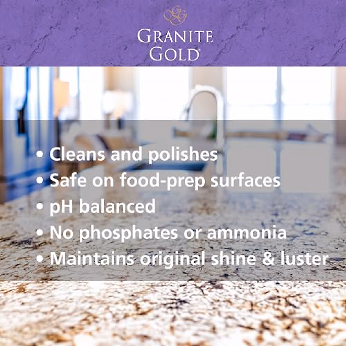 Granite Gold Clean and Shine Spray For Granite, Marble, Travertine, Quartz, Natural Stone Surfaces, 24 + 64 Fl Oz Value Pack