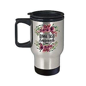 Dinna Fash Sassenach Coffee Mug for Girlfriend Outlander Lover Highlander Floral Tea Cup Scottish Travel Mugs Fan Gift for Women
