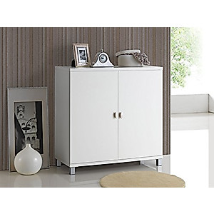 Baxton Studio Marcy Modern & Contemporary Wood Entryway Handbags or School Bags Storage Sideboard Cabinet, White