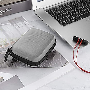 Geekria Shield Headphones Case for in-Ear Earphones, Replacement Hard Shell Travel Carrying Bag with Cable Storage, Compatible with Sony WI-Xb400, WI-C200, WI-C100 (Grey)