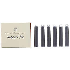 Graf von Faber-Castell Ink Cartridges, Set of 6, Midnight Blue, 141107
