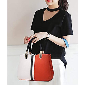SMALLBLUER Women Soft Patent Leather Handbags Ladies Shoulder Evening Crossbody Bags Trendy Hobo Totes Clutches-Orange