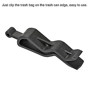MECCANIXITY Garbage Bin Clip, Kitchen Trash Can Bag Clips Waste Basket Garbage Bin Clamp Bag Clip Black, Pack of 6