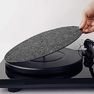 Turntable Platter Mat Slip Mat Anti-Vibration Pad Improves Sound & Performance for Record Players(Black)