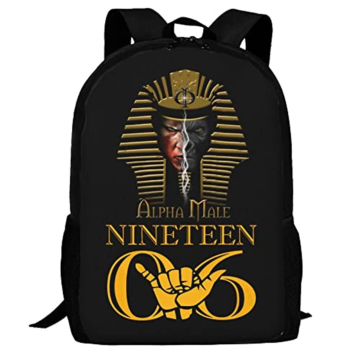 ALPHAPHIALPHAAPA Large Backpack Personalized Laptop Ipad Tablet Travel, Black, One Size