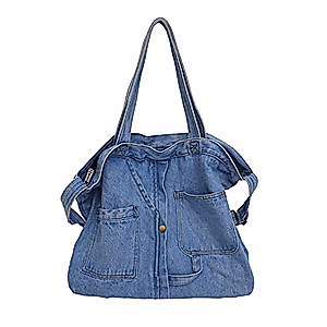 JBB Denim Shoulder Bag Casual Retro Handbag Women Travel Crossbody Bag lightweight