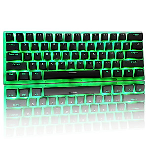 XVX Womier K61 60% Mechanical Keyboard with PBT Pudding keycap, Hot Swappable Keyboard, Partitioned RGB Keyboard, Dark Phoenix for PC PS4 Xbox (Black, 61 Keys, Silver Switch)