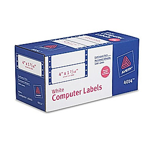 Avery 4014 Dot Matrix Mailing Labels, 1 Across, 1 7/16 x 4, White (Box of 5000)