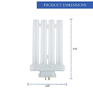 Dysmio Compact Fluorescent 27W Quad Tube, 6500K Daylight Light FML Light Bulbs with GX10Q-4 Base – 2 Pack