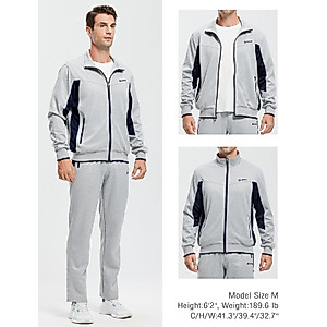 Rdruko Men's Tracksuit Sweatsuits 2 Piece Set Athletic Jogging Gym Activewear Sets(Grey,US XL)
