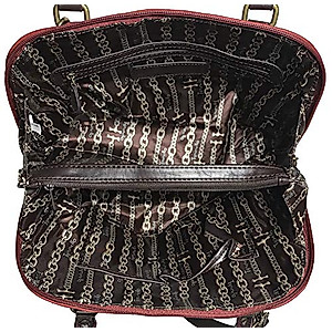Tignanello Bleecker St. Accordian Satchel, Rouge/Brown