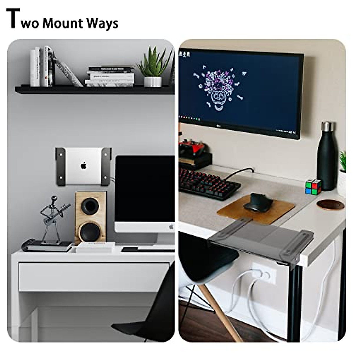 CaSZLUTION Universal Laptop Mount - Wall & Under Desk Holder