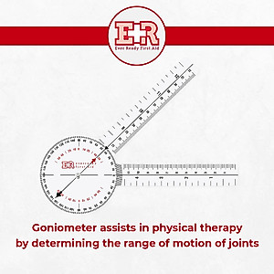 Ever Ready First Aid Plastic 8” Goniometer 360 Degree ISOM