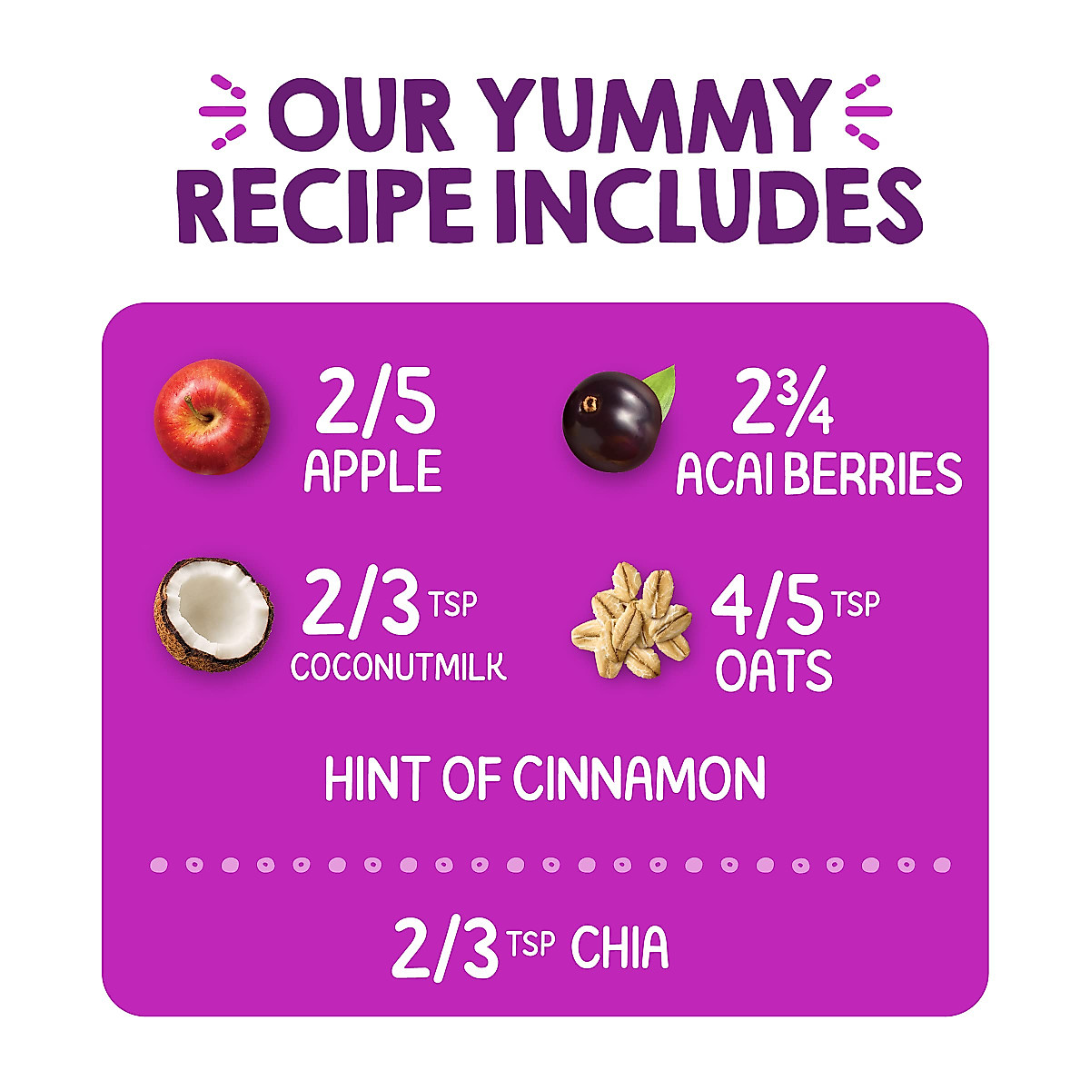 Happy Tot Organics Stage 4 Baby Food Pouches, Gluten Free, Vegan & Dairy Free Snack, Super Morning Fruit & Oat Blend, Apple, Acai, Coconutmilk, Oats & Chia, 4 Oz (Pack of 16)