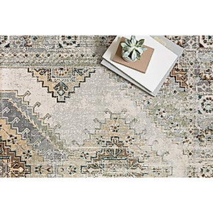 Loloi II Isadora Collection ISA-01 Oatmeal/Silver, Transitional 2'-0" x 3'-0" Accent Rug