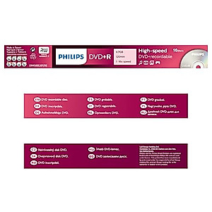 Philips DVD+R DR4S6B10F/00 - Blank DVDs (4.7 GB, 120 min, DVD+R)