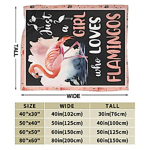 Flamingo Blanket Just A Girl Who Loves Flamingo Throw Blanket Flamingo Stuff Decor Merch Cozy Flannel Soft Warm Plush Lightweight Bedding Animals Gifts for Girls Woman Sofa Bedding Couch 50"X40"