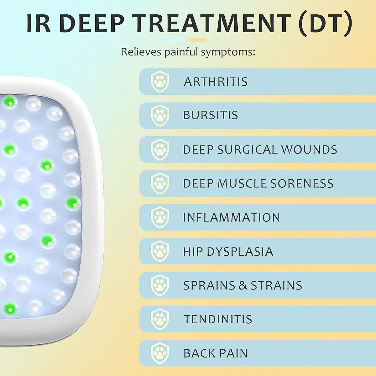 Jitesy Cold Laser Therapy for Dogs, Red Light Therapy for Dogs, Infrared Light Therapy Vet Device for Dog Arthritis Pain Relief, Clear Cats Skin Infections with 2 Therapy Modules