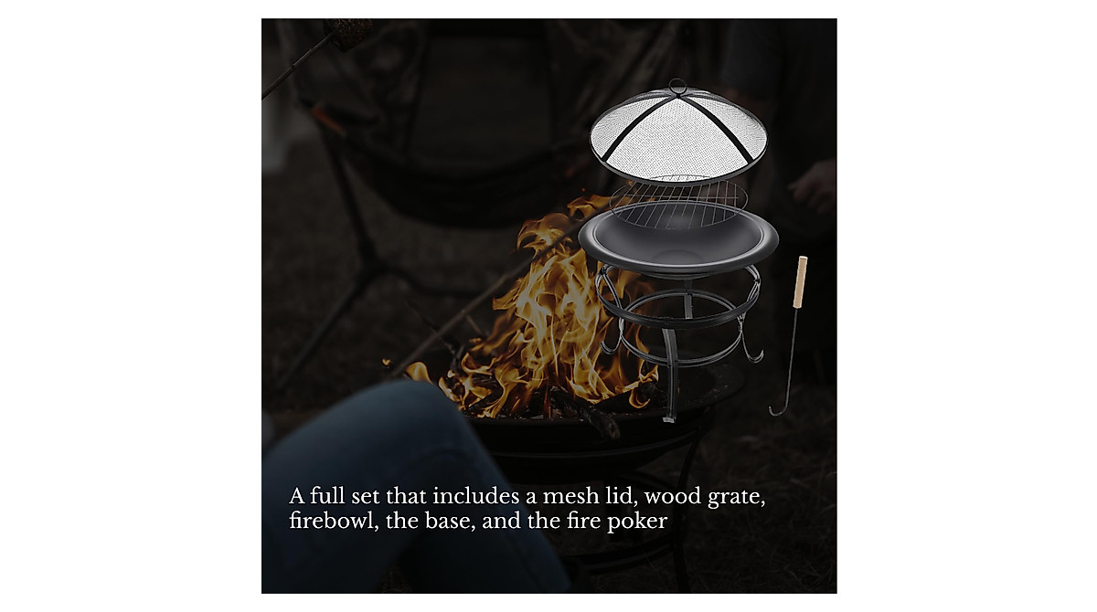 Durable Gas One 22" Wood Burning Fire Pit for Outdoors