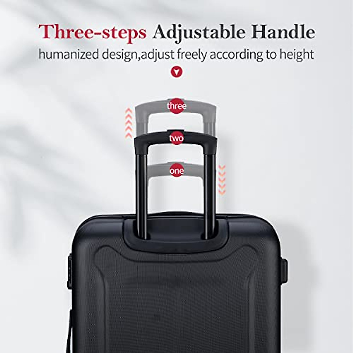 Widfre Luggage Sets 3 Pieces Carry on Suitcase Hardshell Lightweight Travel with Double Spinner Wheels Locks TSA Approved (Black)