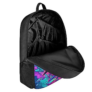 PinUp Angel Blue Purple Shark Backpack For School Bag Kids Cool Magical Animal Bag For Children Boys and Girls Bookbag