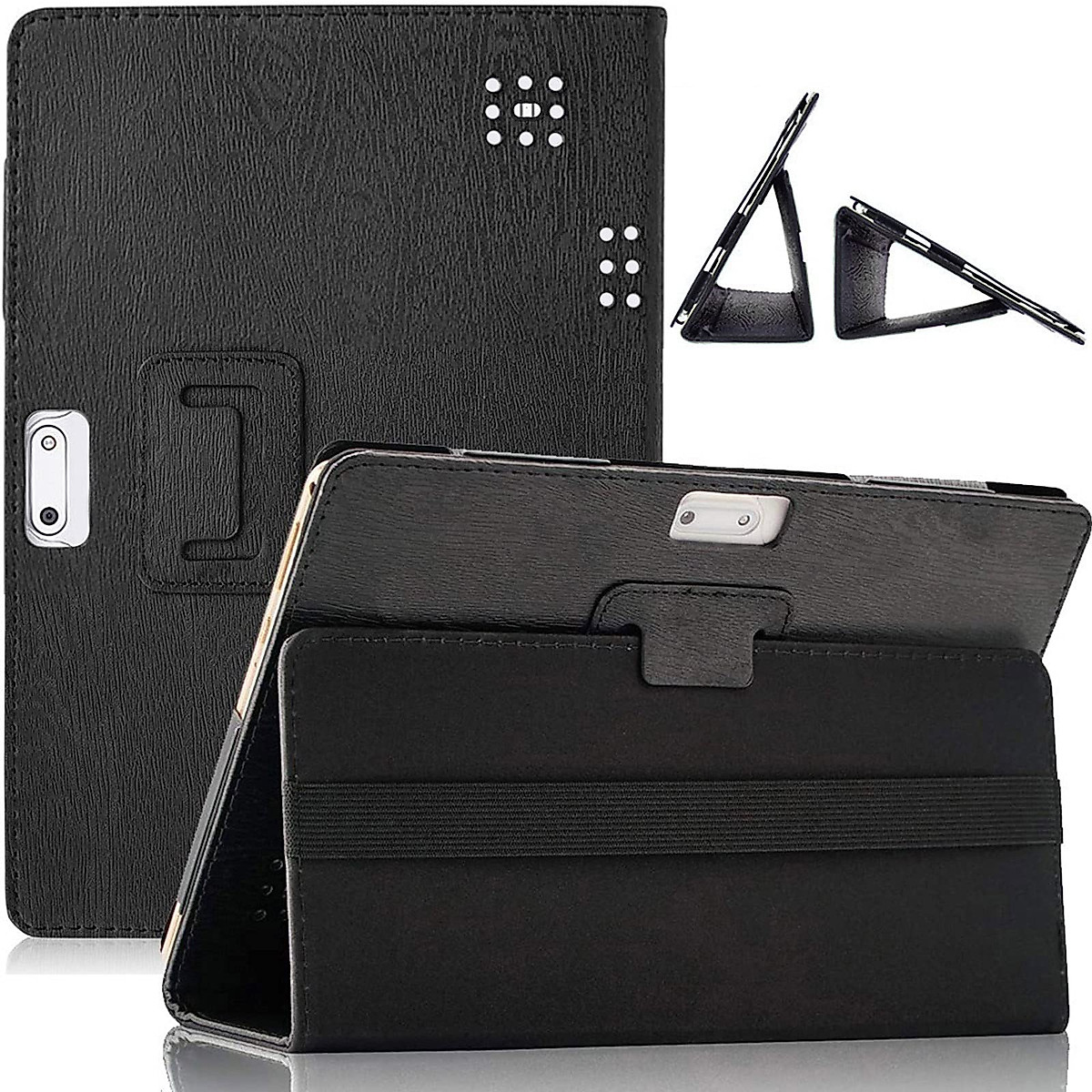 DETUOSI 10.1 inch Android Tablet Case,PU Leather Folio Cover Compatible with YELLYOUTH 10.1,Yuntab 10.1 (K107/K17),Plum 10,Lectrus 10,Victbing 10,Hoozo 10,Wecool 10.1,KUBI 10.1,Winsing LLLCCORP 10