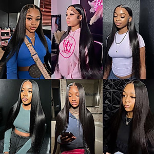 Pobokix Clip in Hair Extensions Real Human Hair Straight Brazilian Human Hair Clip in Extensions 8Pcs Seamless Clip ins for Black Women Lace Weft 18Clips 120g (18inch, Natural Black)