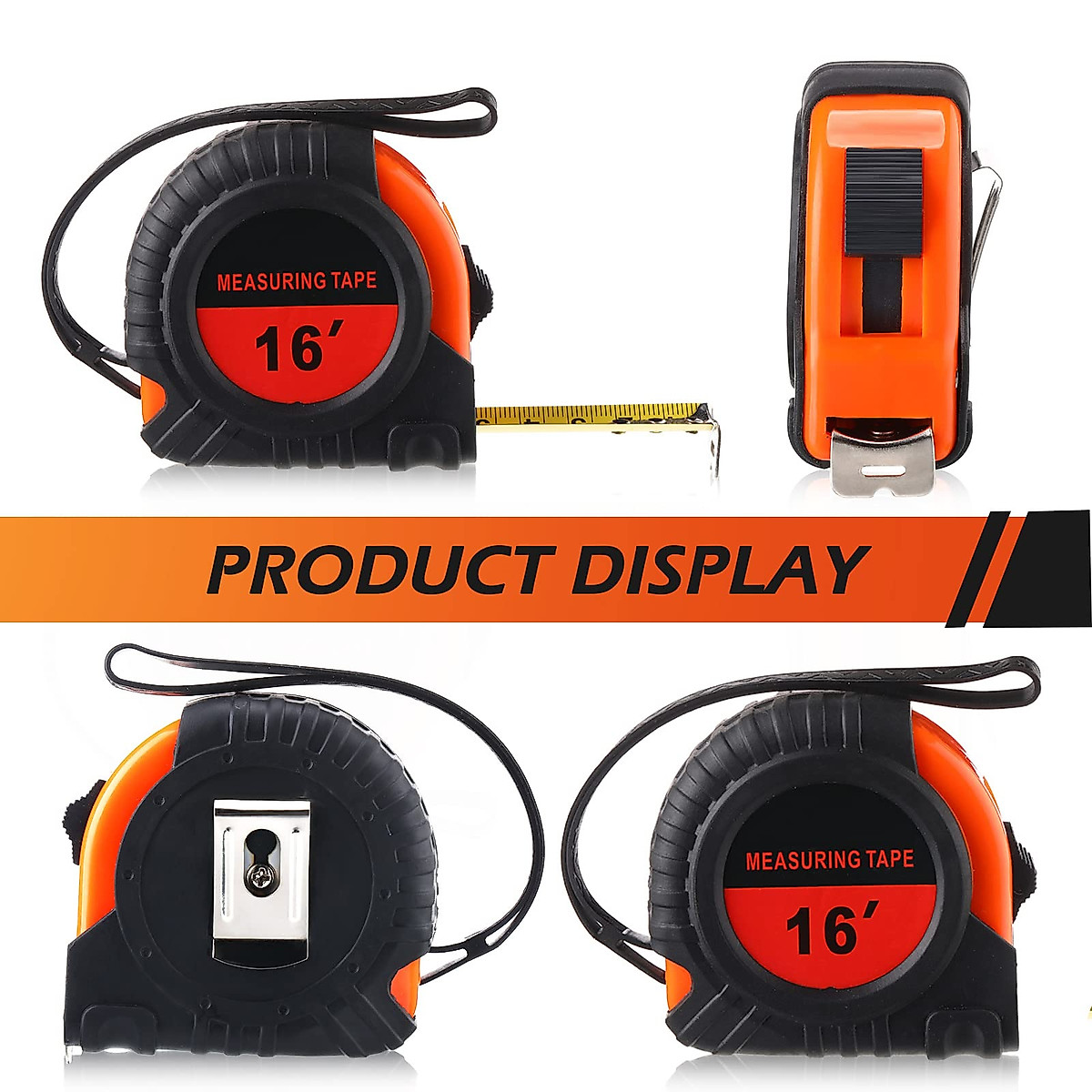 Yunsailing 15 Pack Tape Measure Bulk 16 Feet Retractable Measuring Tape Small Tape Measure Easy Read Tape Measure with Fractions 1/8 Measurement