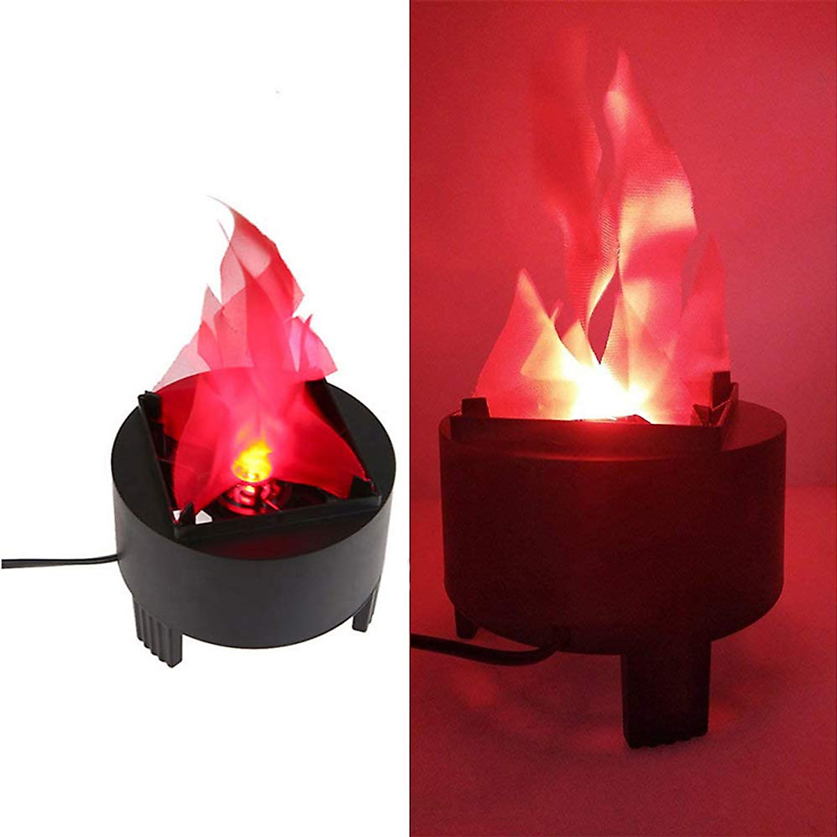 Homonic Led Fake Flame Lamp Mini 3D Flickering Fire Flame Light Electronic Night Light Prop Simulated Flame Lamp Realistic Silk Flame Effect for Christmas Indoor Campfire Party Decoration, US Plug