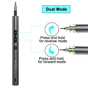 Carperipher 28-in-1 Mini Cordless Electric Screwdriver, Tri-Angle Head, Aluminum, LED Light, Magnetizer, Rechargeable, Electronics Item, Furniture Assembly, Watch Repair Kit with 24 Bits