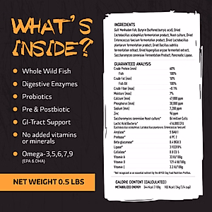 ROGUE PET SCIENCE Origins 5-in-1 Dog Supplement - Powdered Food Topper w/Natural Omega 3 Fish Oil - Supports Healthy Digestion, Skin, and Coat - Helps Reduce Itching & Joint Inflammation (1/2 lb)
