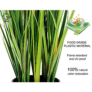 GEPLS 37.5"/90CM Faux Wheat Grass Faux Plant Onion Grass Home Decor Plants Green Shrubs Plastic Plant for Home House Office Table Bathroom Indoor Outdoor Decor Bohemian Decor (Green)