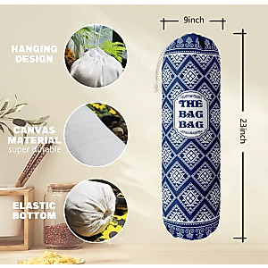 The Bag Bag Grocery Bag Holder, Rustic Grocery Bags Holder Organizer For Shopping Bags, Wall Mount Plastic Bags Storage Container Dispensers, Kitchen Gifts For Women Family Friends Grandma Mom(B-5)