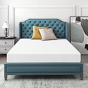 IULULU 8 Inch Full Size Memory Foam Mattress, Bed in a Box Green Tea Gel Infused Mattresses, Breathable Removable Quilted Cover, Medium Feeling, White