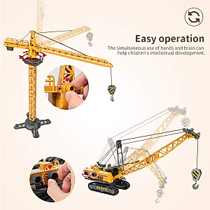 Geyiie Large Crane Toys for Kids, Trucks Toys Construction Vehicles with Metal Shovel, Beach Toys for Outdoor Play