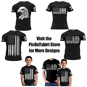 picontshirt Patriotic Shirts for Boys American Flag T-Shirt 10-11