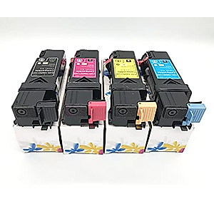 EF Products Replacement Toner Cartridge for Xerox Phaser 6500 Workcentre 6505 ( Black 106R01597, Yellow 106R01596, Magenta 106R01595, Cyan 106R01594, 4-Pack)