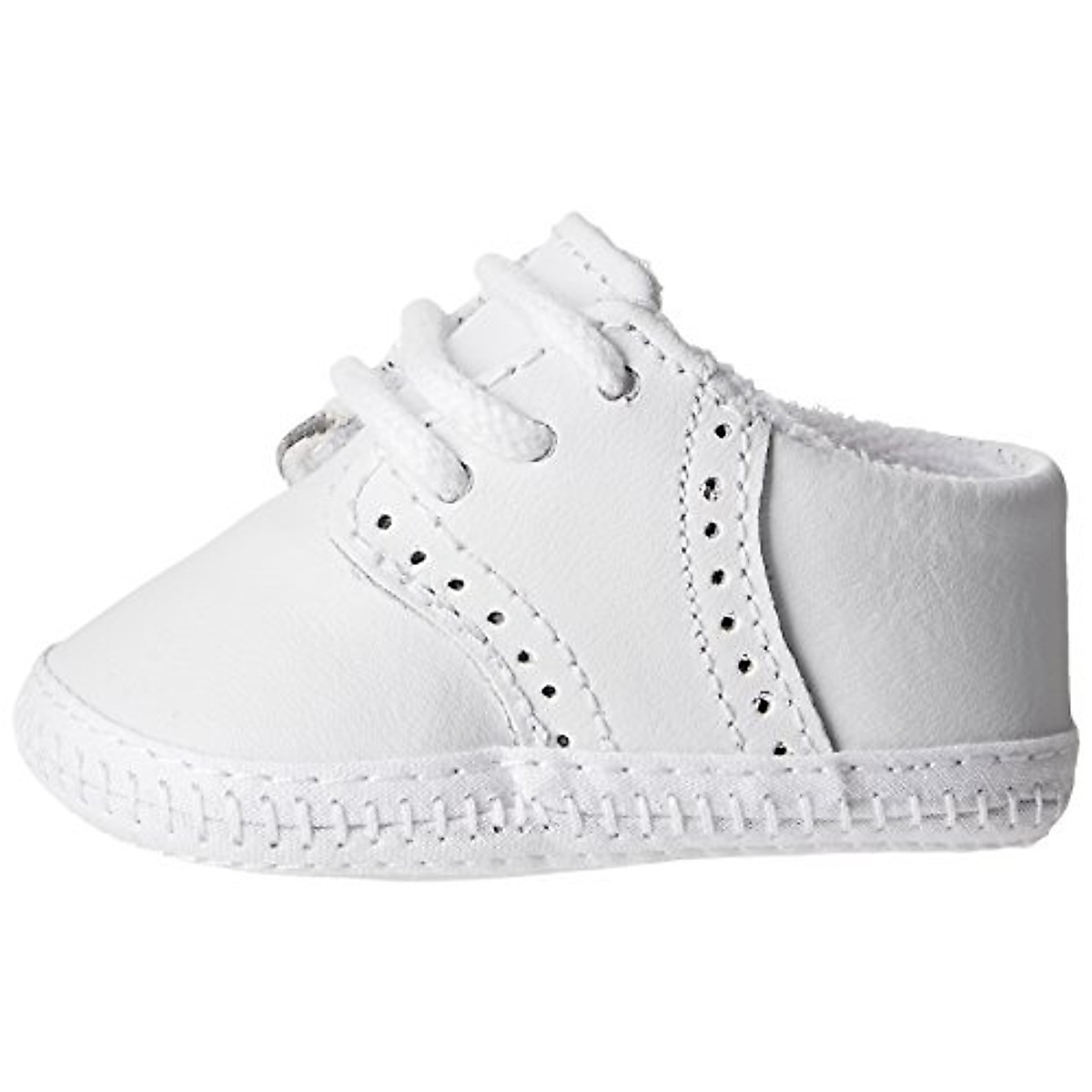 Baby Deer White Leather Saddle Oxford Crib Shoe, Infant, Unisex, Sz 0