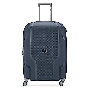 DELSEY PARIS Clavel Hardside Expandable Luggage with Spinner Wheels, Blue Jean, Checked-Medium 25 Inch