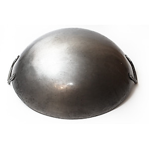 Craft Wok Big 16 Inch Heavy Canton Style Hand Hammered Carbon Steel Wok (Round Bottom) / 731W87