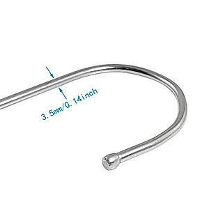 WHYHKJ 12pcs 4.7 Inches Extra Large S Shape Hooks Heavy-Duty Stainless Steel Hanging Hooks Pot Pan Hanger Clothes Storage Rack Tool Kitchen Tools