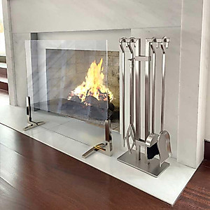 Pilgrim Home and Hearth Sinclair Fireplace Tool Set, 29" Tall, Brushed Stainless Steel (18081)