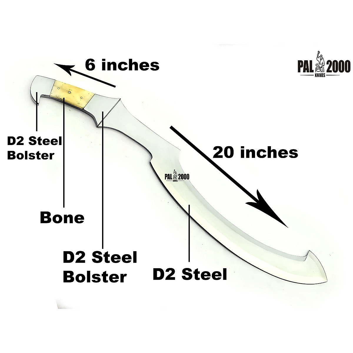 HUN-9986 Handmade D2 Steel Full Tang Machete Knife with Sheath