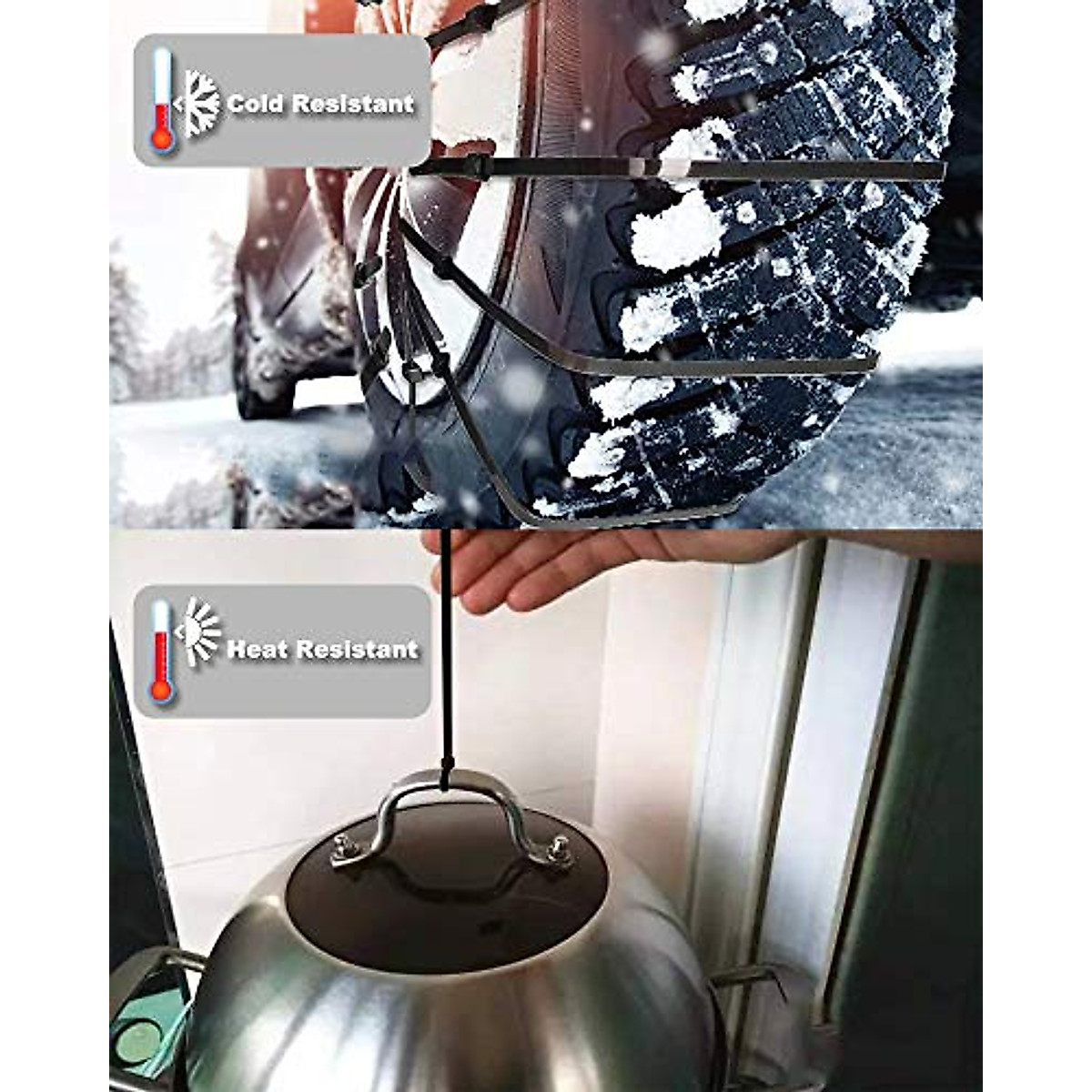 200lbs Long Zip Ties Heavy Duty Zip Tie 18 Inch UV Resistant Cable Tie Wraps Black Industrial Zip Ties Thick Nylon Wire Ties Large Plastic Zipties for Cable Management, Outdoor Use 50 pcs